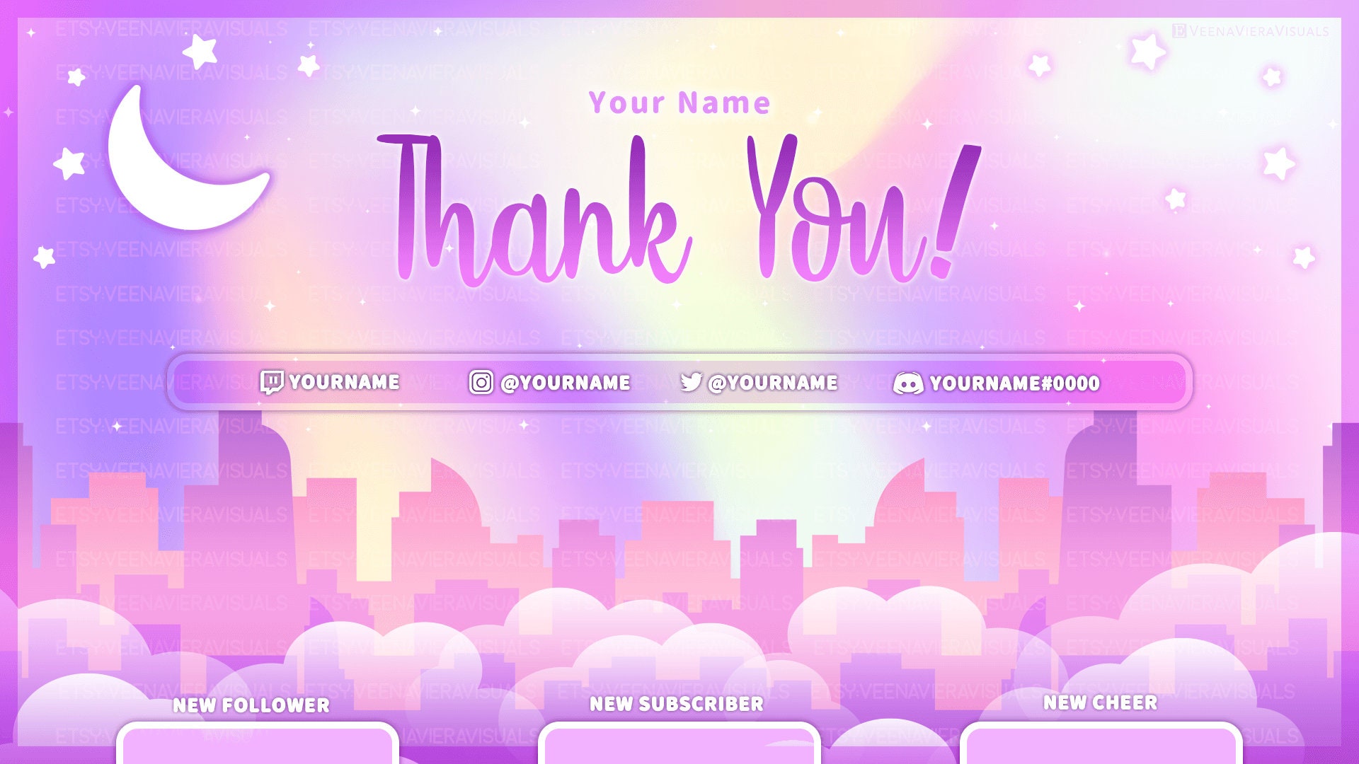 Dreamy Holo Stream Overlay Set for Twitch and Youtube - Etsy Canada