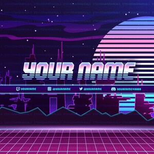 Synthwave Banners Set for Twitch, Youtube, and Twitter - Etsy
