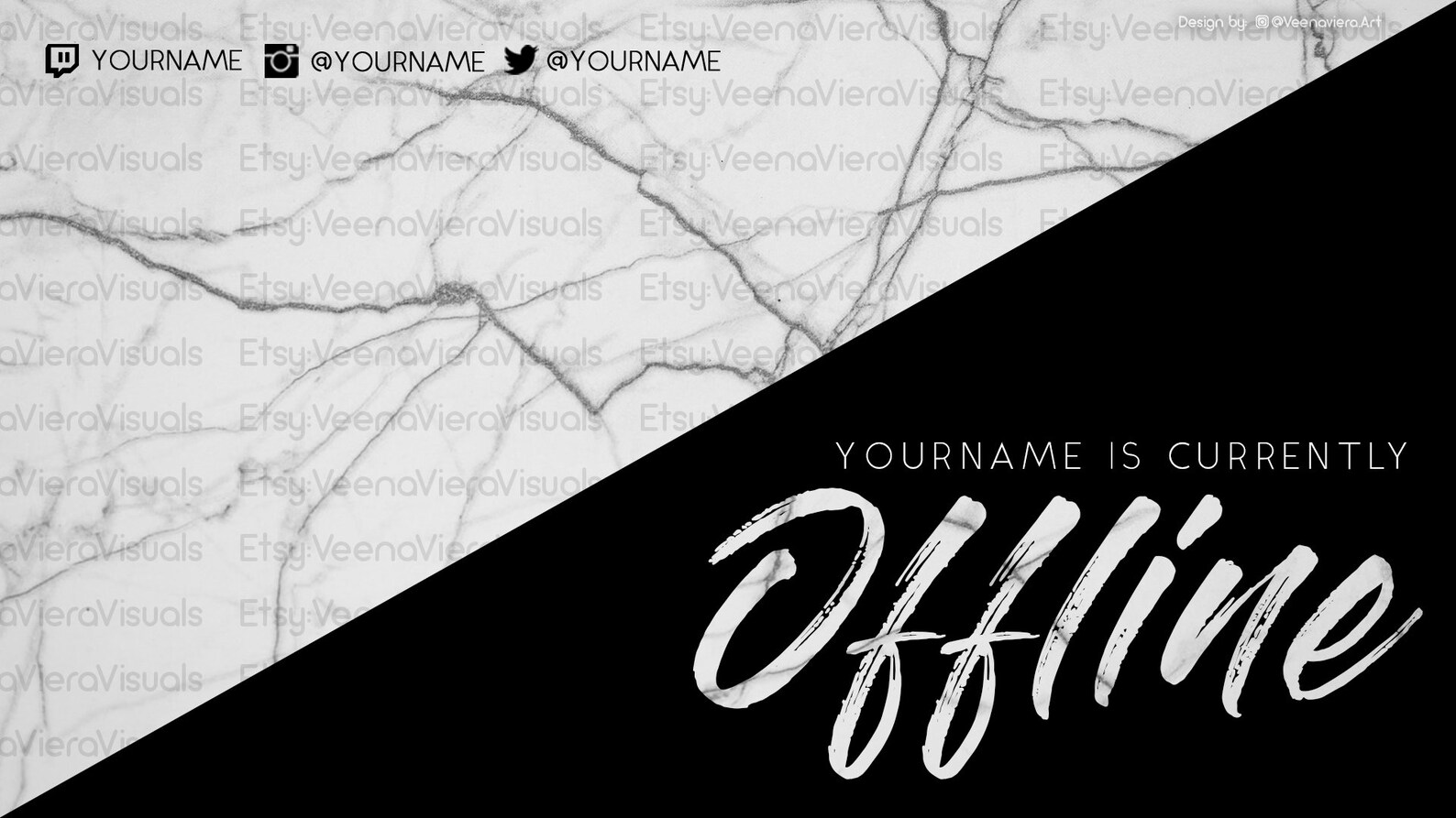 White Marble Stream Overlay Set for Twitch Facebook and | Etsy