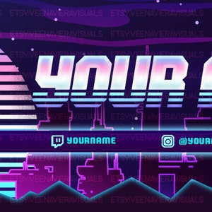 Synthwave Banners Set for Twitch, Youtube, and Twitter - Etsy