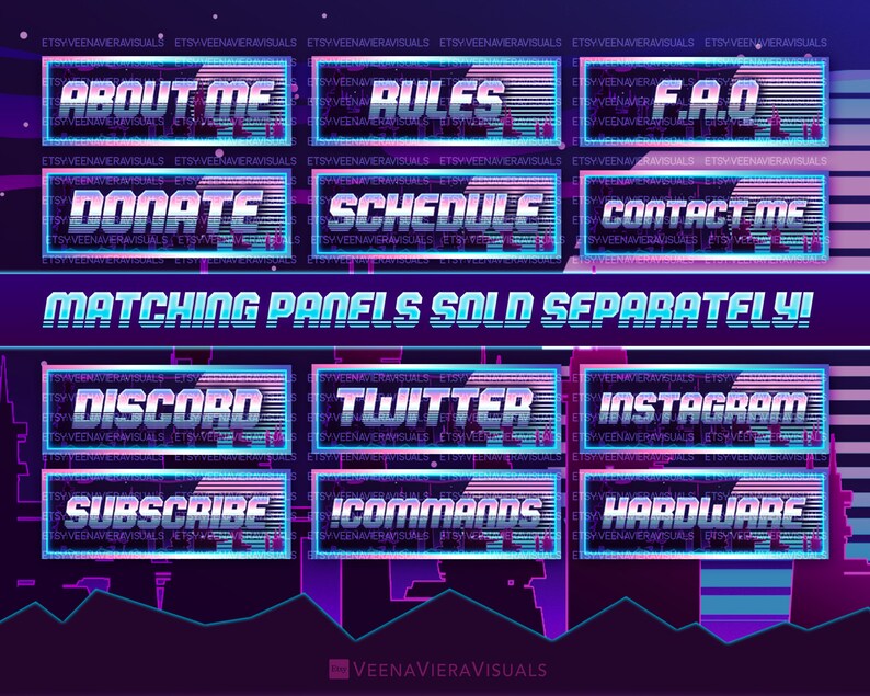 Synthwave Border Overlay for Twitch Kick Facebook and - Etsy