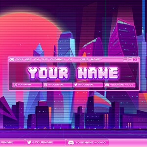 Vaporwave Banners Set for Twitch Youtube and Twitter - Etsy