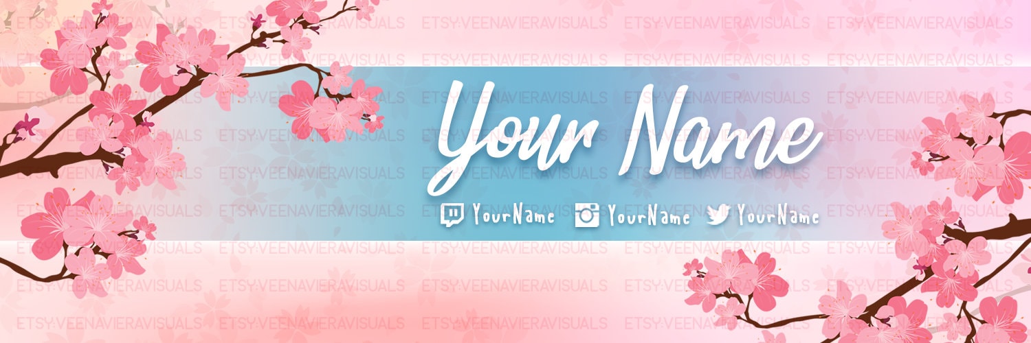 Cherry Blossom Banners Set for Twitch Youtube and Twitter - Etsy