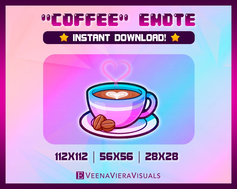 Coffee Emote Premade for Twitch Kick & Discord Instant - Etsy