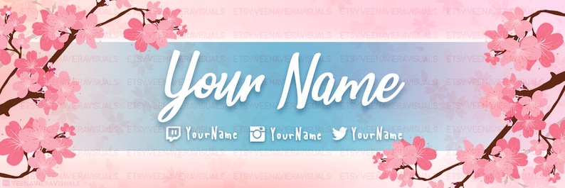 Cherry Blossom Banners Set for Twitch Youtube and Twitter - Etsy