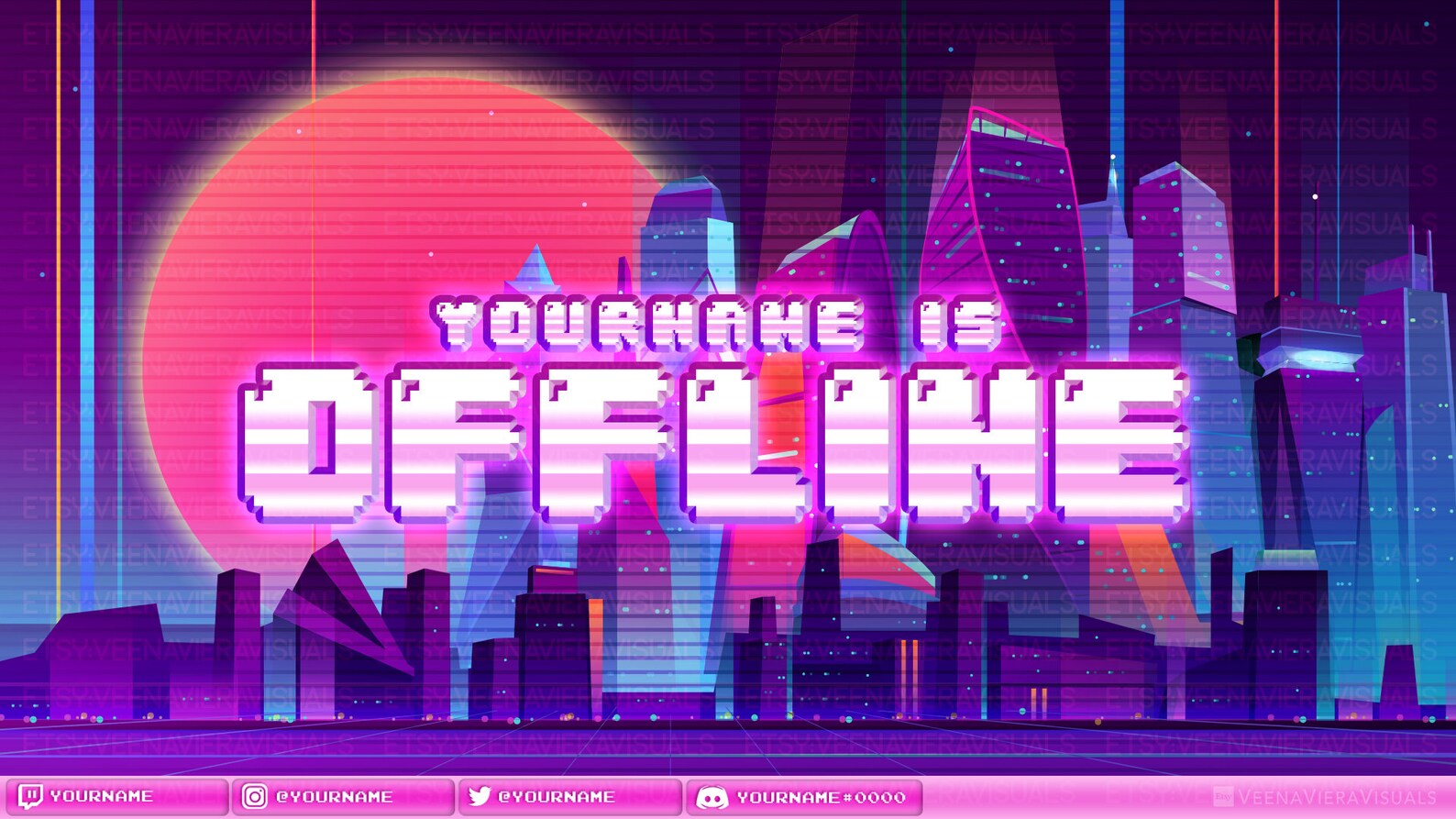 Vaporwave Stream Overlay Set for Twitch Facebook and Youtube - Etsy UK
