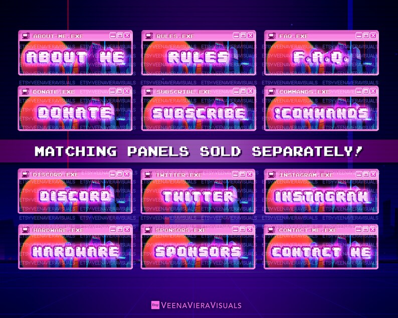 Vaporwave Stream Overlay Set for Twitch Facebook and Youtube - Etsy UK