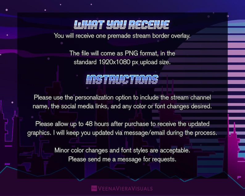 Synthwave Border Overlay for Twitch Kick Facebook and - Etsy