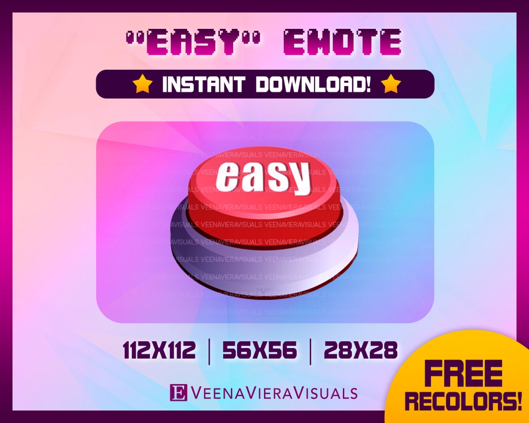 Easy Button Emote Vorgefertigt für Twitch Kick & Discord - Etsy Österreich