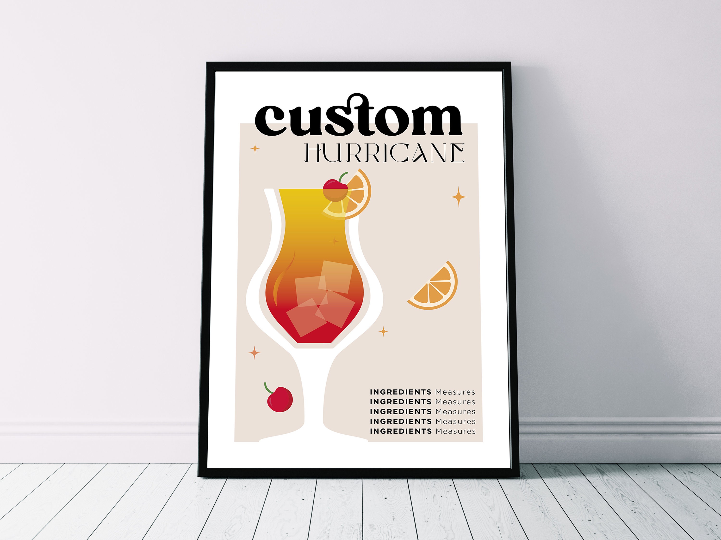 Custom Cocktail Recipe Poster Customisation Available - Etsy