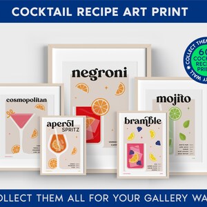 Mojito Classic Cocktail Print | Bar Cart Decor for Cocktail Lovers ...