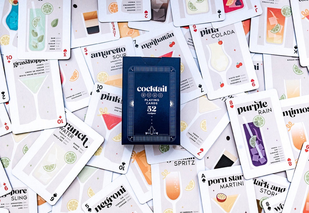 Cocktail Playing Cards | Cocktail Recipe Cards | Drinking Card Deck | Cocktail Cards | Drink ...