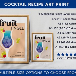 Fruit Tingle Print | Cocktail Bar Cart Print | Unframed Fruit Tingle ...