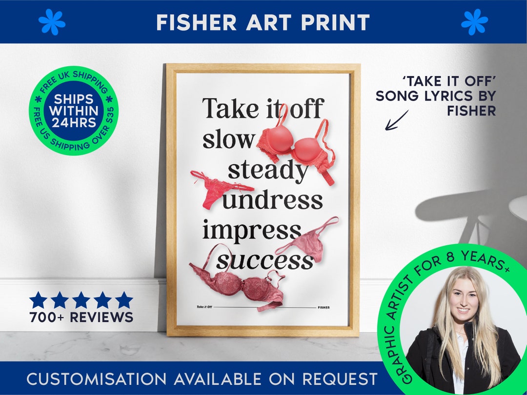 Fisher 'take It Off' Lyrics Print | House Music Decor for Dance Lovers ...