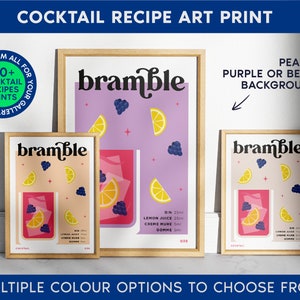 Bramble Classic Cocktail Art Print | Bar Cart Decor for Cocktail Lovers ...