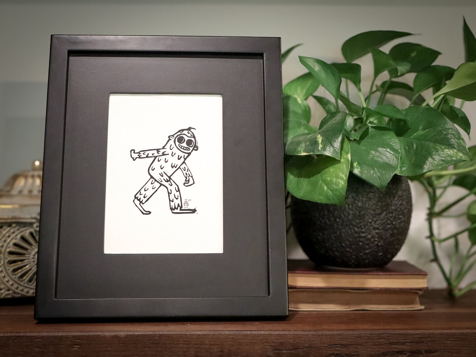 Bigfoot Art Block Print - 5"x7" - Etsy