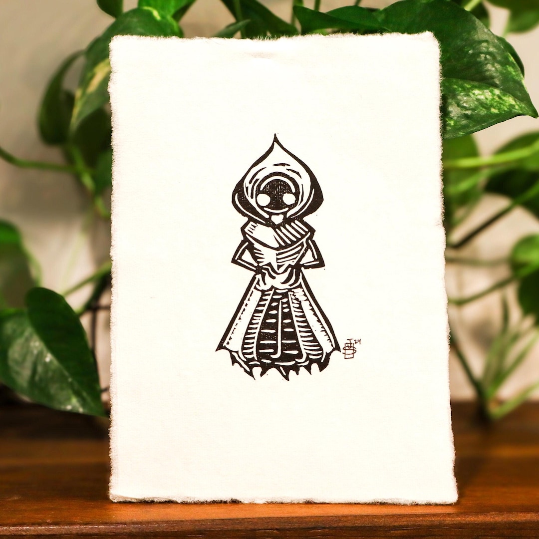 The Flatwoods Monster Linocut Art Print - 5"x7" - Etsy