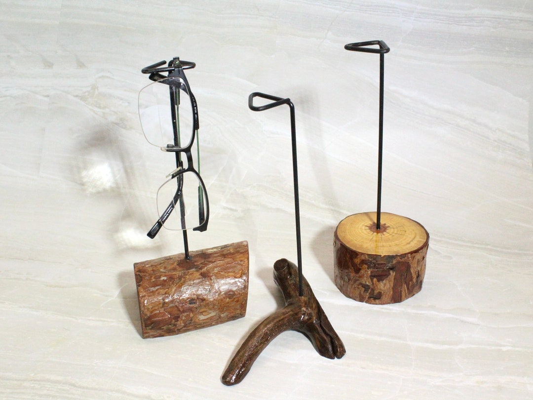 Wood Eyeglass Holder Glasses Holder Desk Stand Nightstand Hand Crafted ...