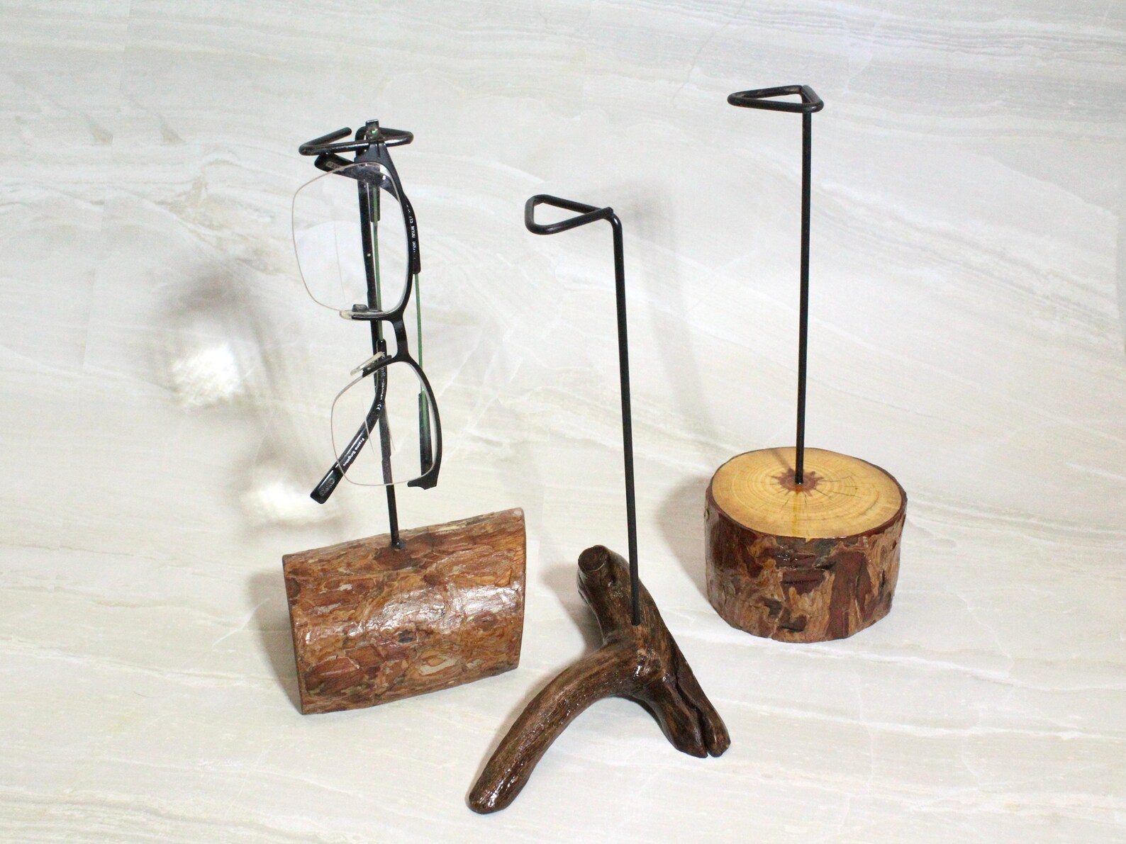 Wood Eyeglass Holder Glasses Holder Desk Stand Nightstand Hand Crafted ...