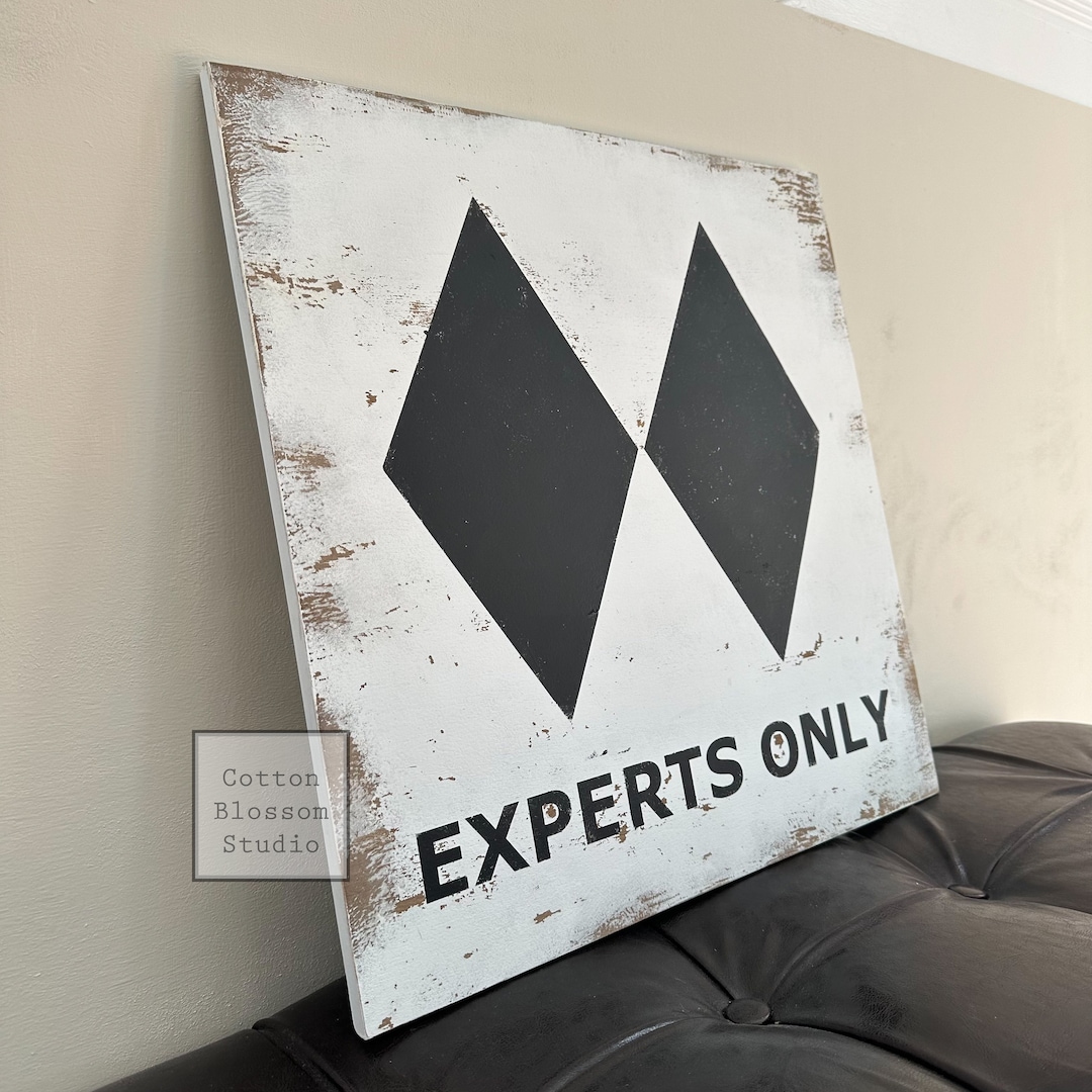 Double Diamond Experts Only Ski Sign Ski Trail Sign Double Diamond ...