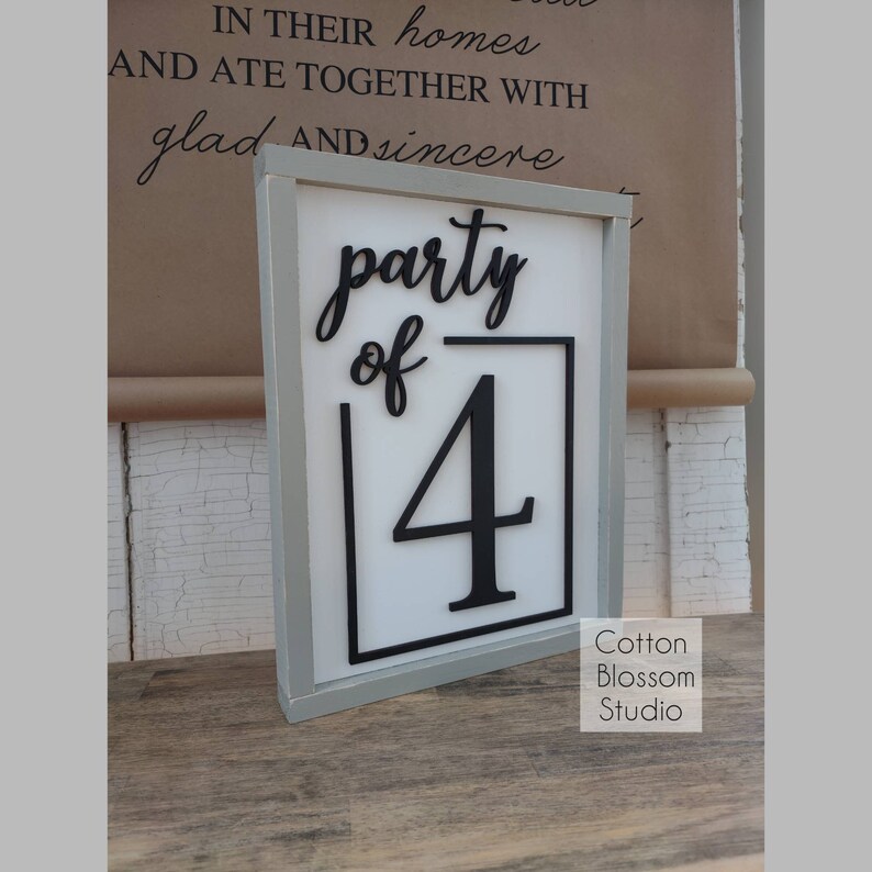 Party of Sign Family Number Sign Party of Wood Sign | Etsy