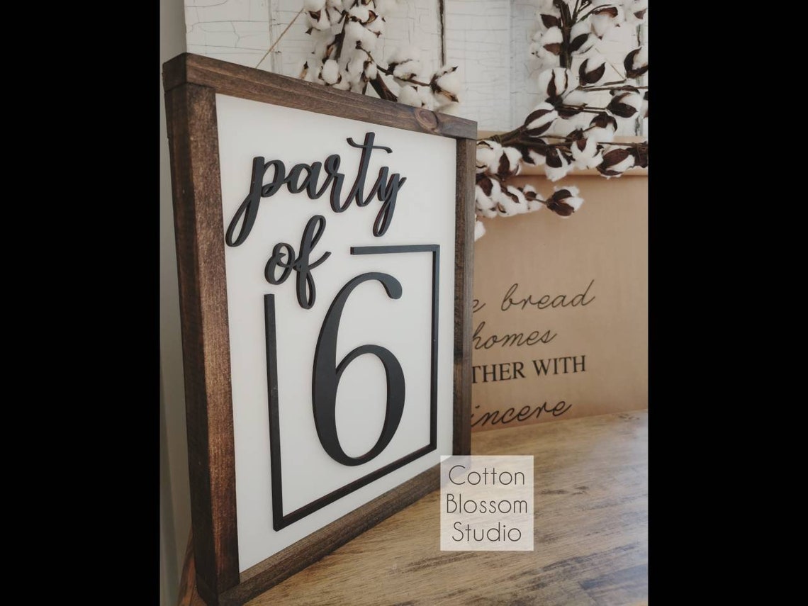 Party of Sign Family Number Sign Party of Wood Sign | Etsy