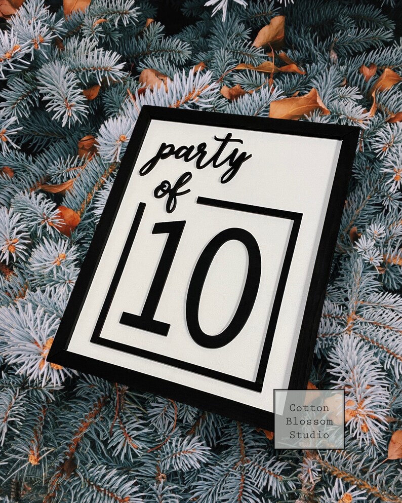 Party of Sign Family Number Sign Party of Wood Sign | Etsy