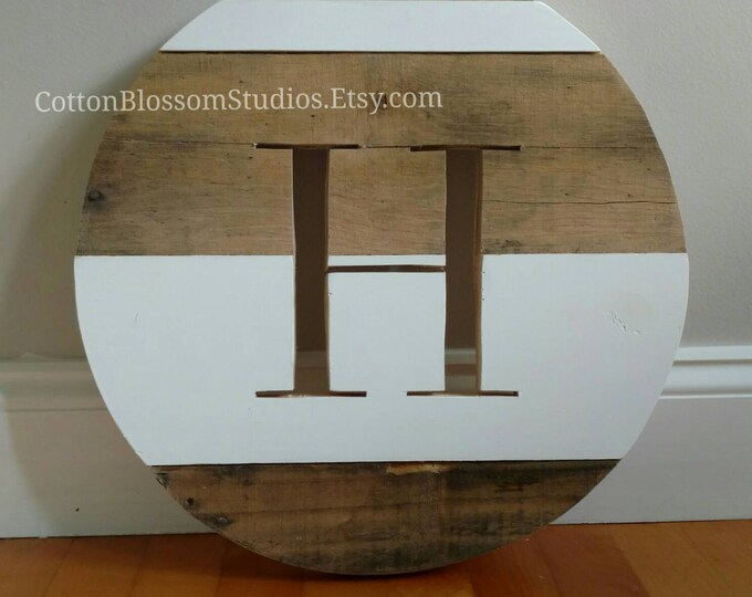 16 Custom Monogram Round Letter H Wood Sign Custom - Etsy
