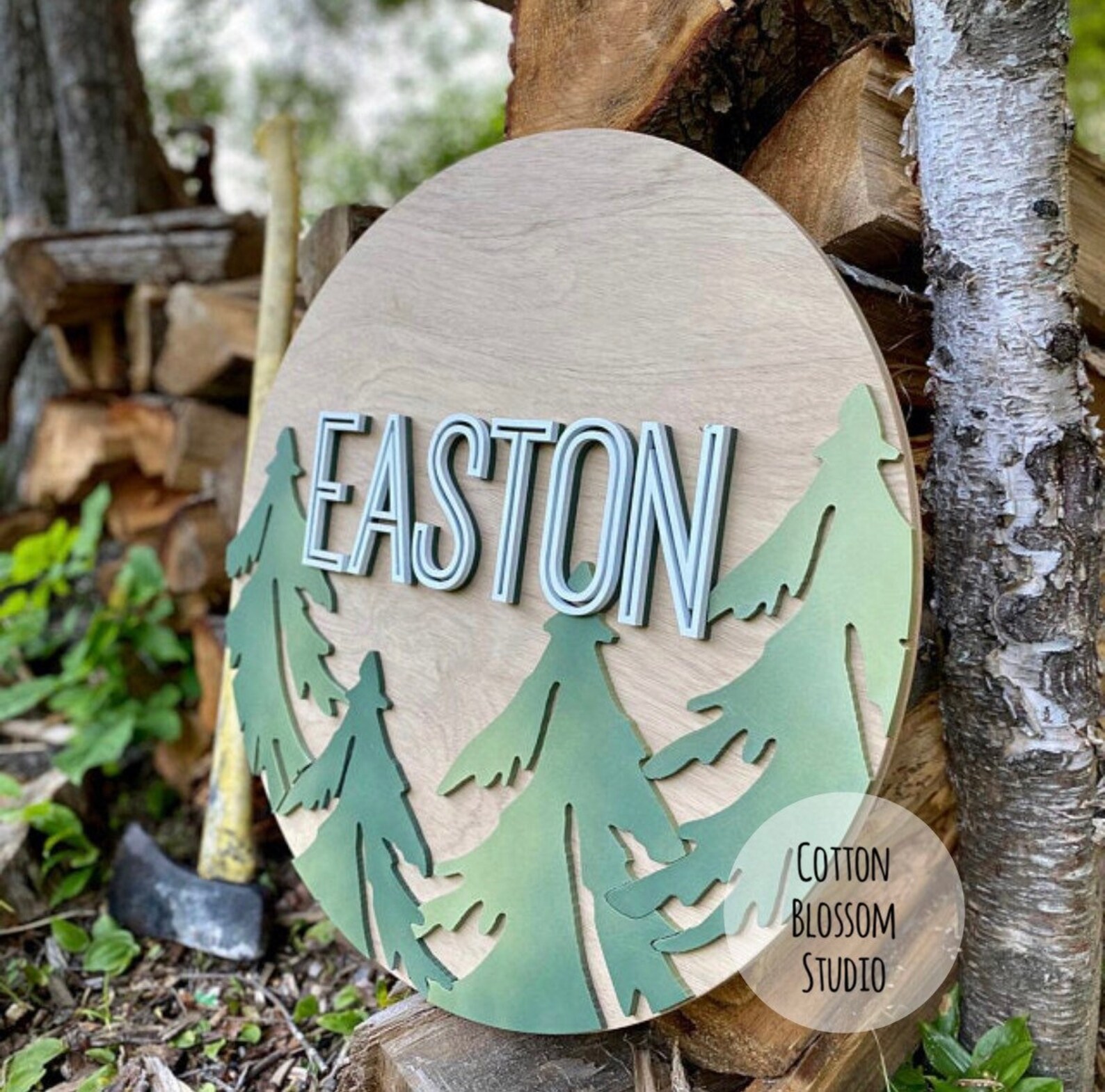 18 Evergreen Nursery Sign 3D Name Sign Custom Name Sign Nursery Name ...