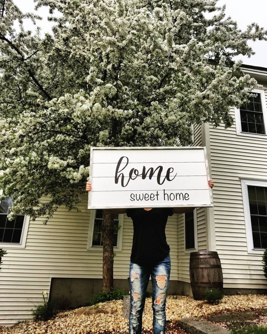 Home Sweet Home Wood Sign House Warming Gift Farmhouse Sign - Etsy