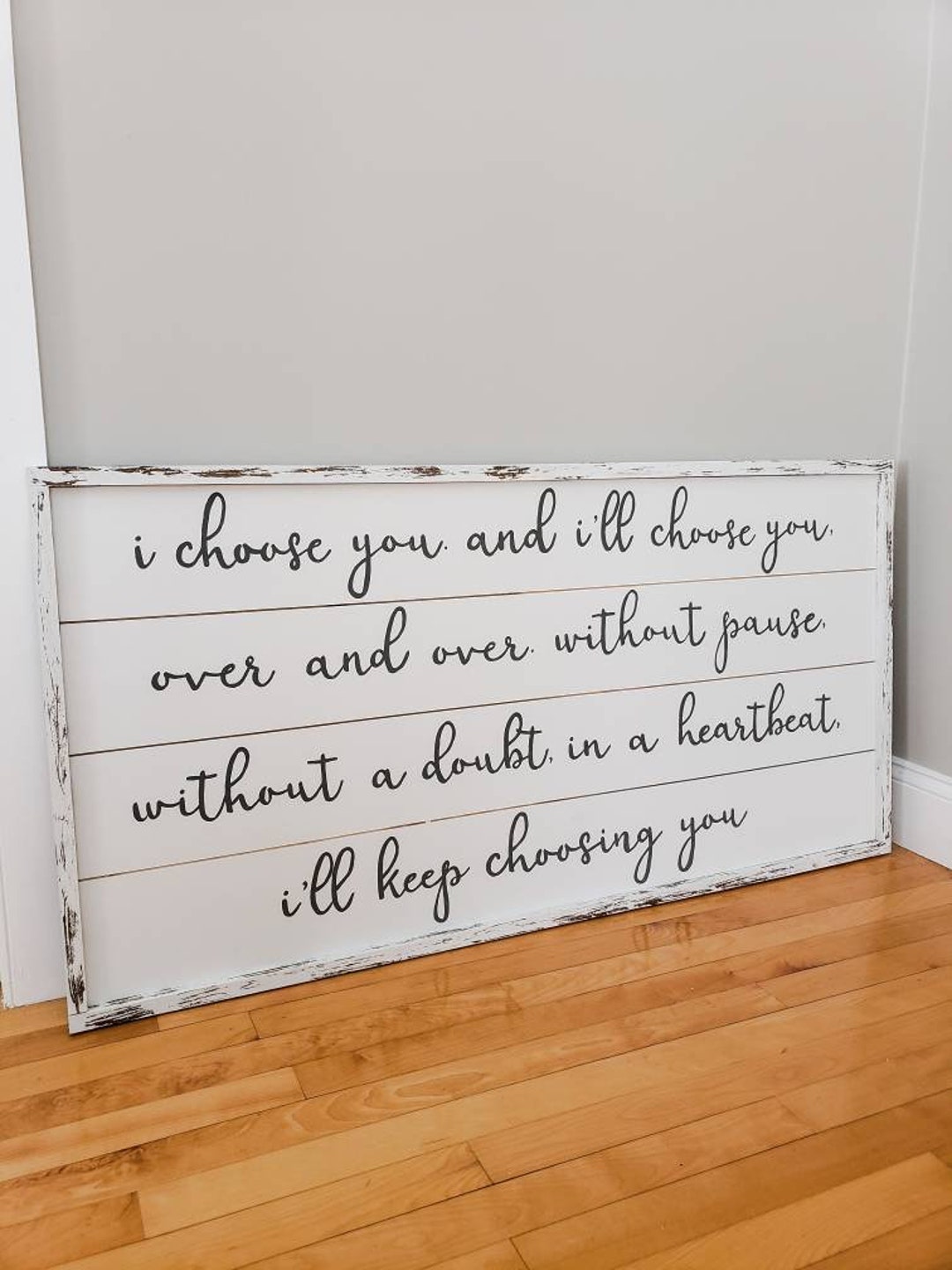 I Choose You Wood Sign- I'd Choose You Sign- Farmhouse Sign- Wedding ...