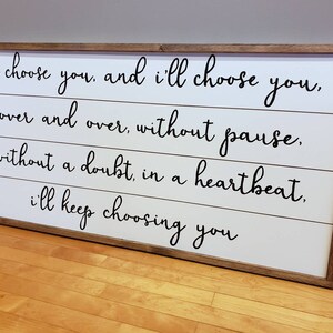 I Choose You Wood Sign- I'd Choose You Sign- Farmhouse Sign- Wedding ...