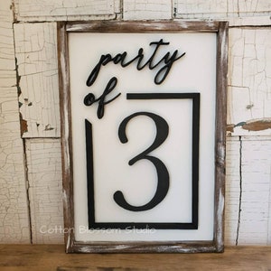 Party of Sign - Family Number Sign - Party of Wood Sign- Family Wood ...