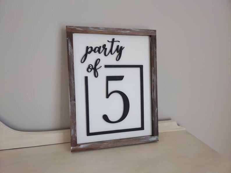 Party of Sign Family Number Sign Party of Wood Sign | Etsy