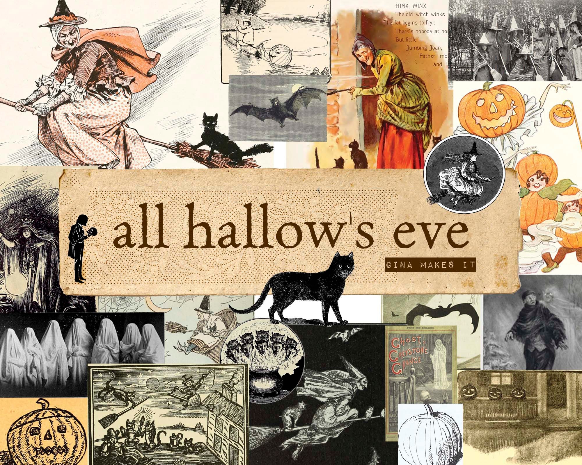 All Hallows' Eve Vintage Printables Digital Download - Etsy
