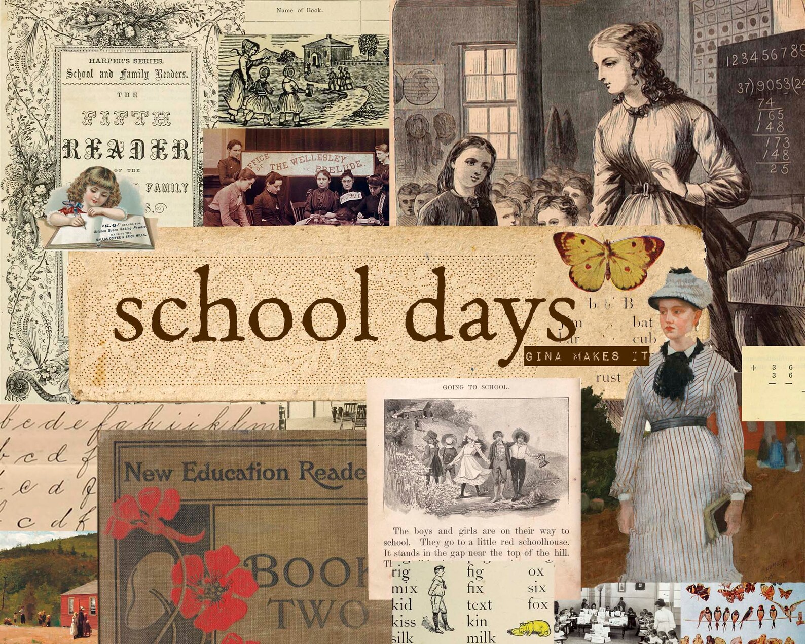 School Days - Vintage Printables - Digital Download - Graphics ...