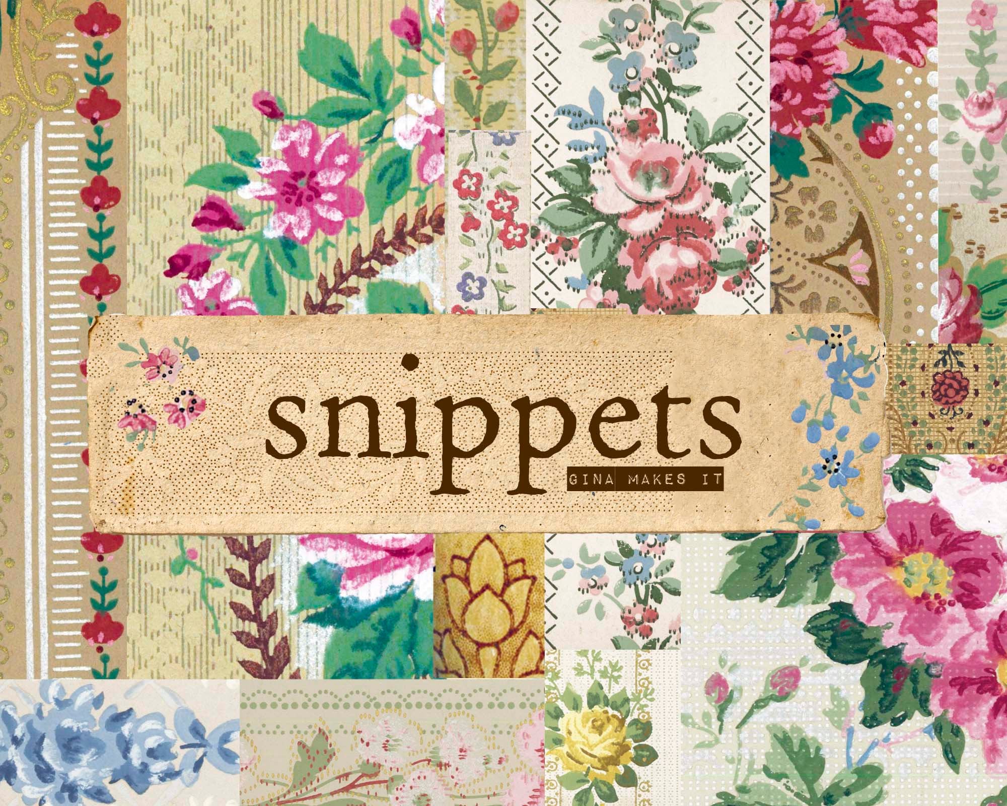 Snippets Vintage Wallpaper Vintage Paper Printable Digital Download ...