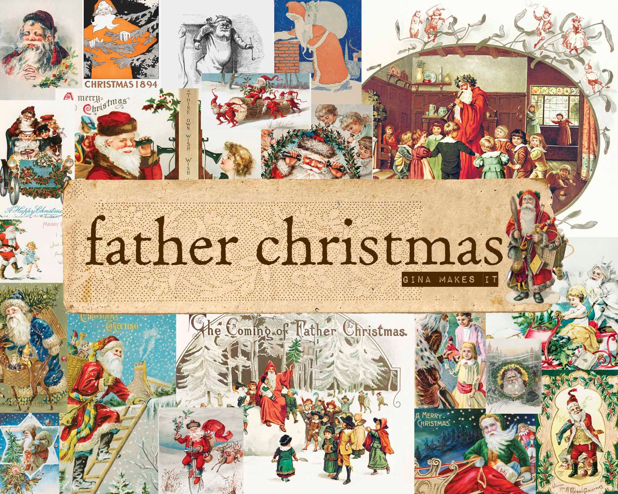 Father Christmas - Vintage Printables - Digital Download - Graphics ...