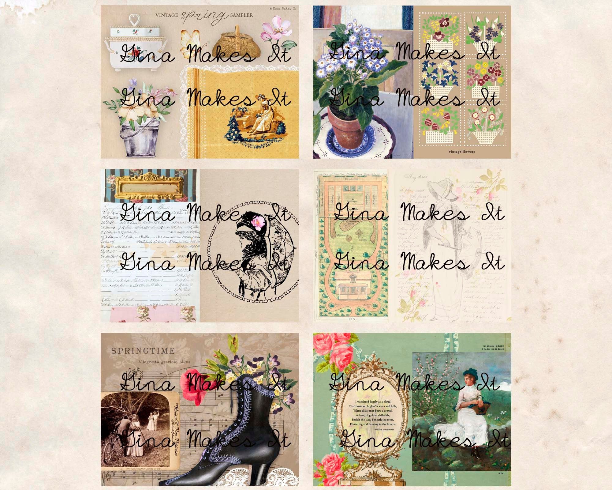 Spring Sampler - Vintage Printables - Digital Download - Graphics ...