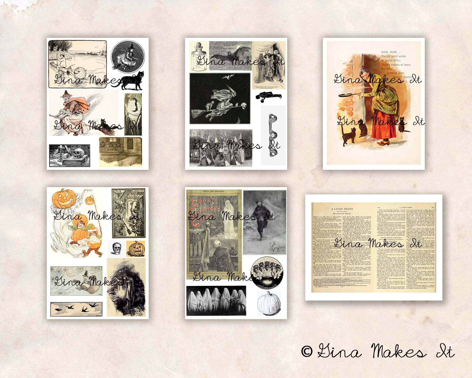 All Hallows' Eve Vintage Printables Digital Download - Etsy