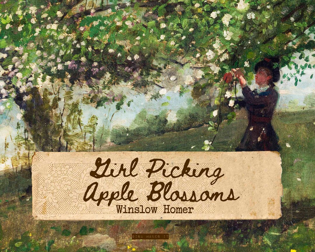 Girl Picking Apple Blossoms 1879 by Winslow Homer Digital Print Wall ...