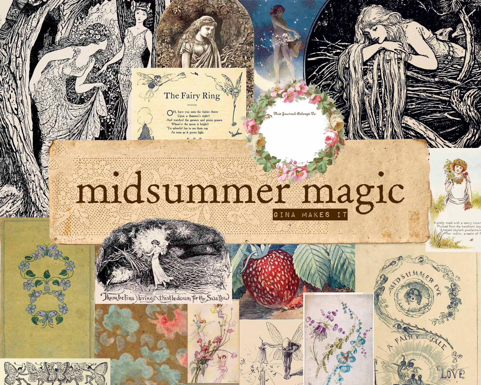 Midsummer Magic Vintage Printables Digital Download Graphics ...