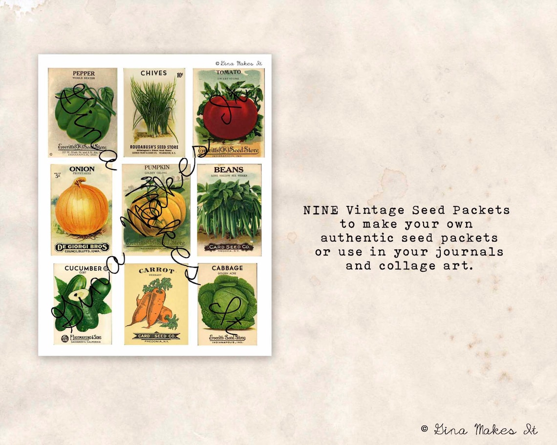 Vintage Seed Packets - Vintage Printables - Digital Download - Antique ...