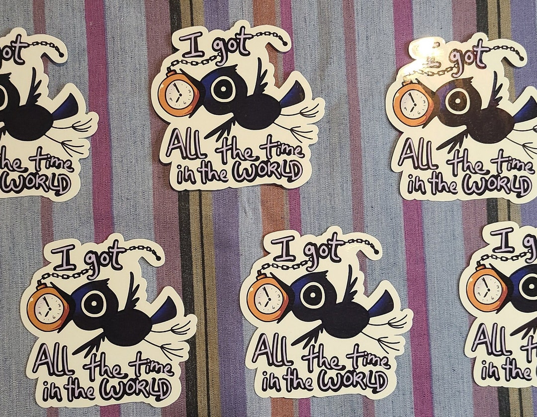 3" Crow With Clock Sticker for Laptop, or for Water Bottle, Vinyl Decal ...