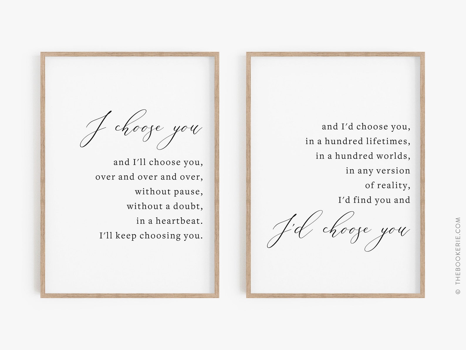 I Choose You Printable Sign, Bedroom Wall Decor, Romantic Quote Wall ...