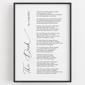 The Dash Poem, Memorial Cards, Memorial Poem, Memorial Gift, Sympathy ...