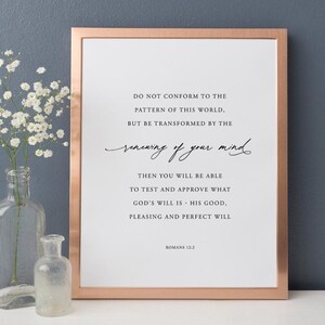 Romans 12:2 Do Not Conform Pattern, Bible Verse Printable Scripture ...