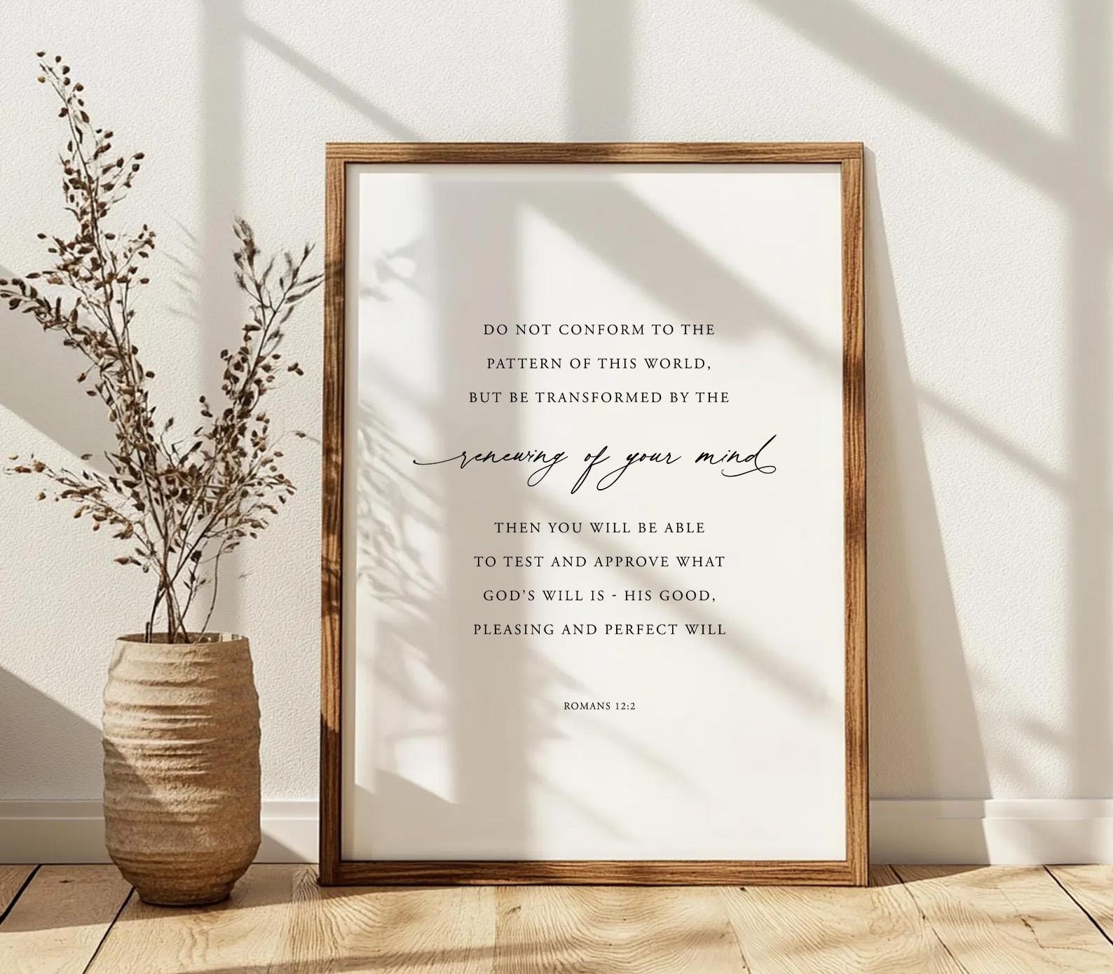 Romans 12:2 Do Not Conform Pattern, Bible Verse Printable Scripture ...