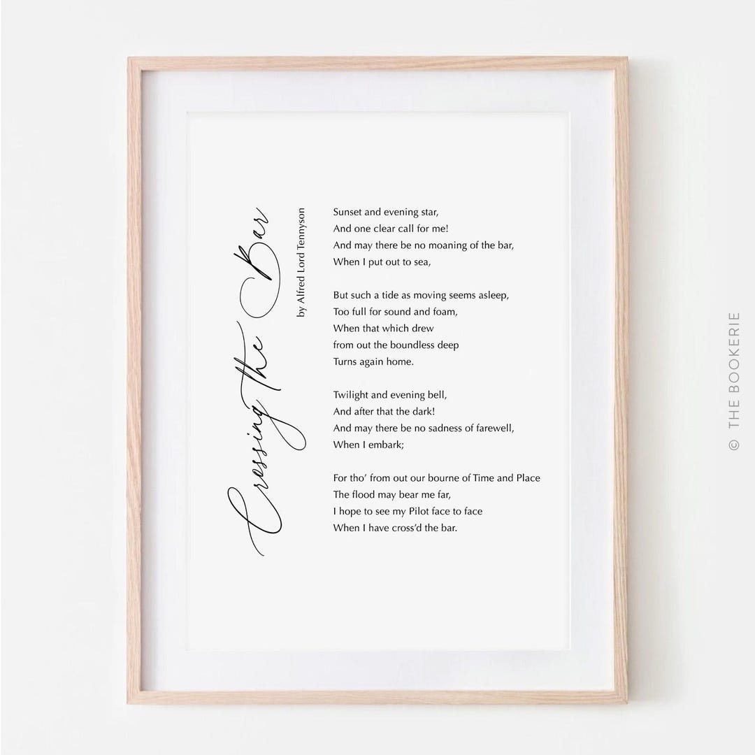 Crossing the Bar Poem Print, Memorial Cards, Memorial Poem, Funeral ...