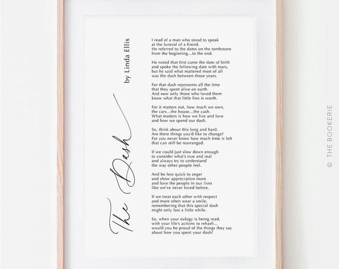 Live Your Dash (poem by Linda Ellis, Author of "the Dash") Downloadable ...